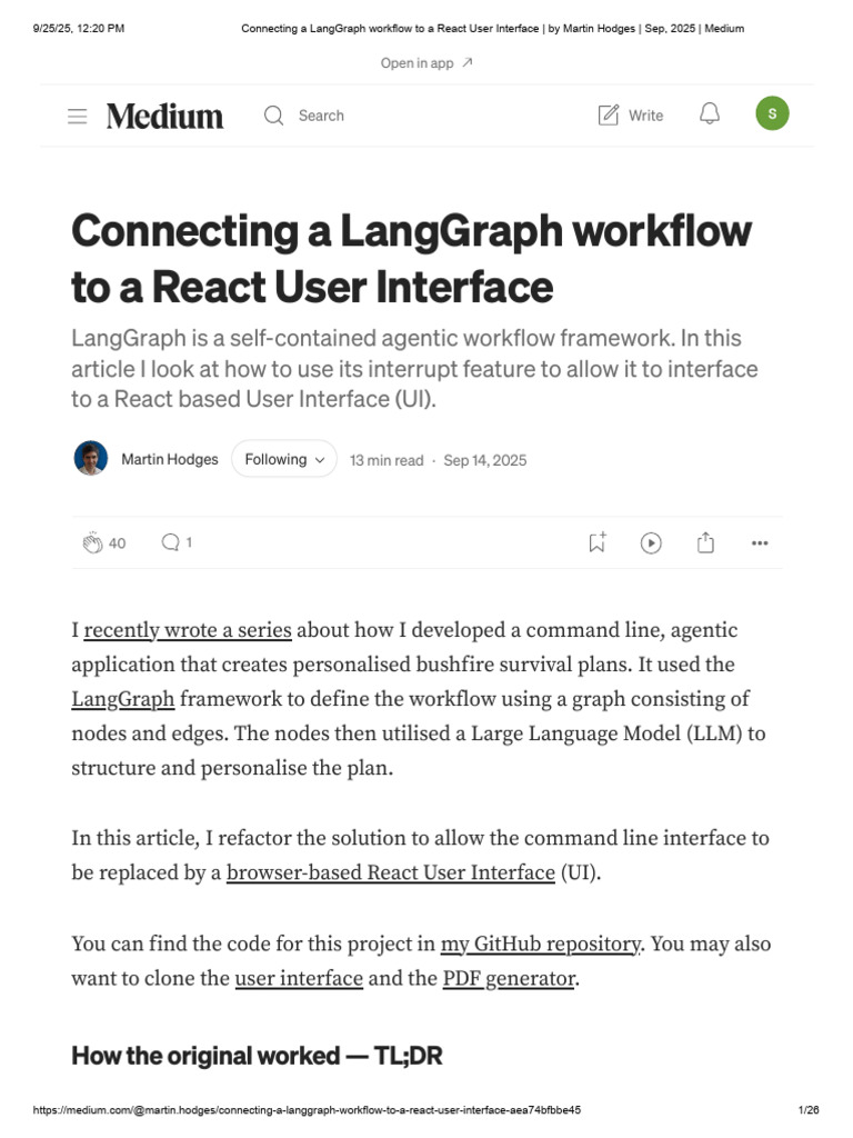 PART6 - Connecting A LangGraph Workflow To A React User Interface - by ...
