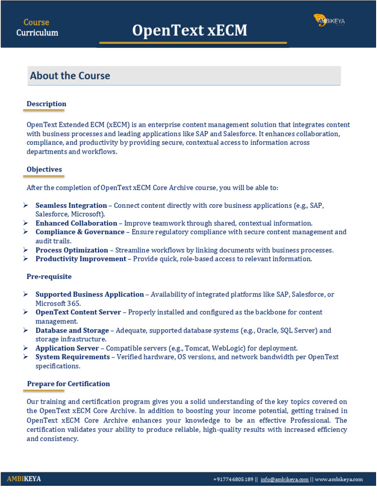 OpenText xECM Core Archive Course | PDF | Application Software | Computing