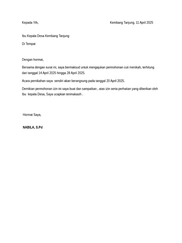 Cuti Nabila | PDF
