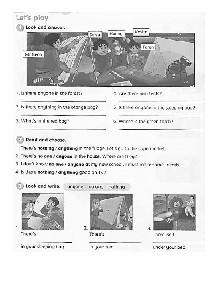Grammar Worksheet Someone, Everyone, Something, Everything | PDF