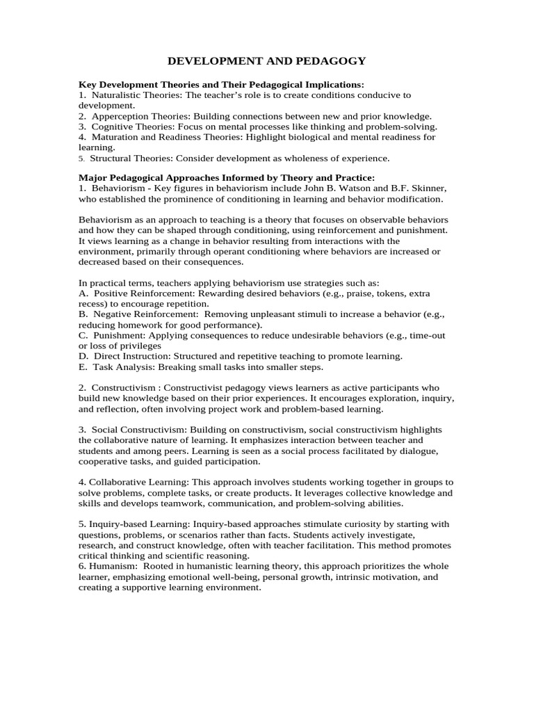 Key Development Theories in Education | PDF | Learning | Constructivism ...