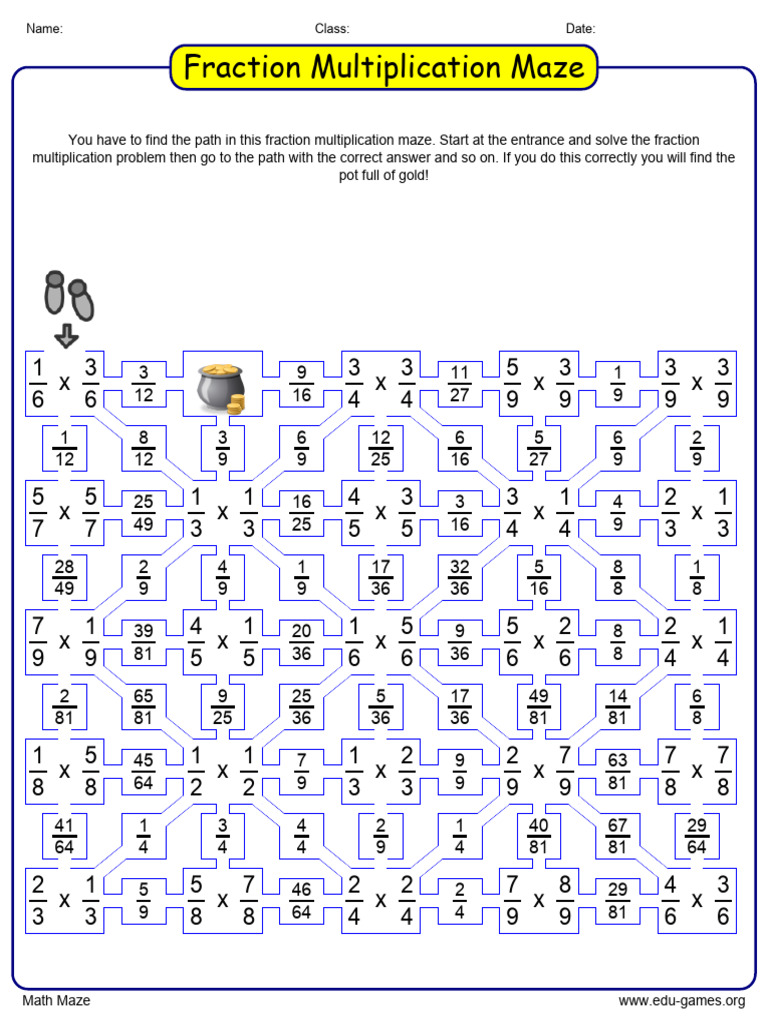 Fraction Multiplication Maze | PDF | Garden Features