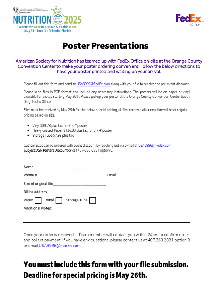 ASN Poster Submission Guidelines | PDF
