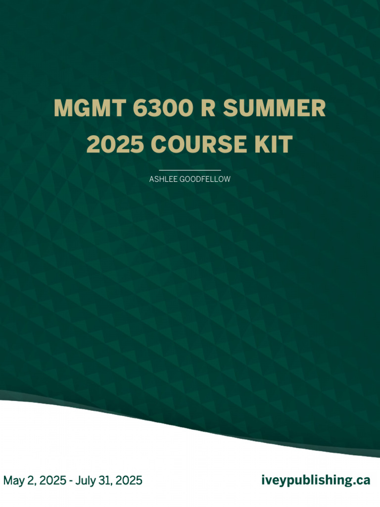 MKTG 6300 R Summer 2025 Course Kit - Coursepack-Pages-1 | PDF