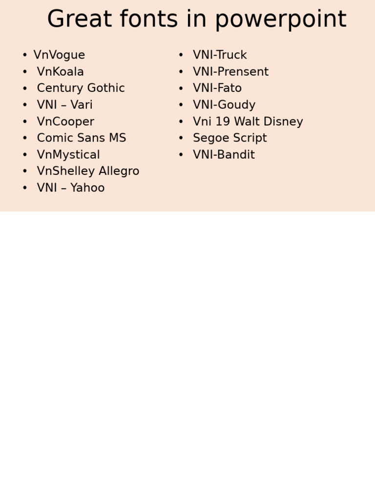 Top PowerPoint Fonts to Use | PDF