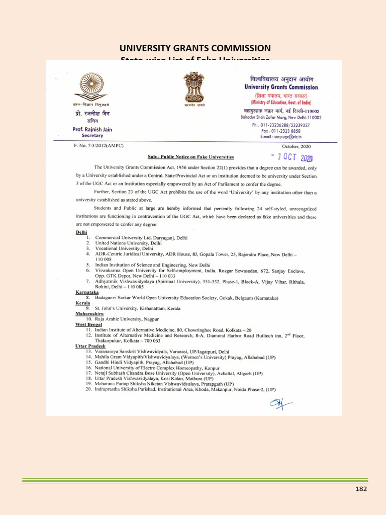 List of Fake Universities | PDF