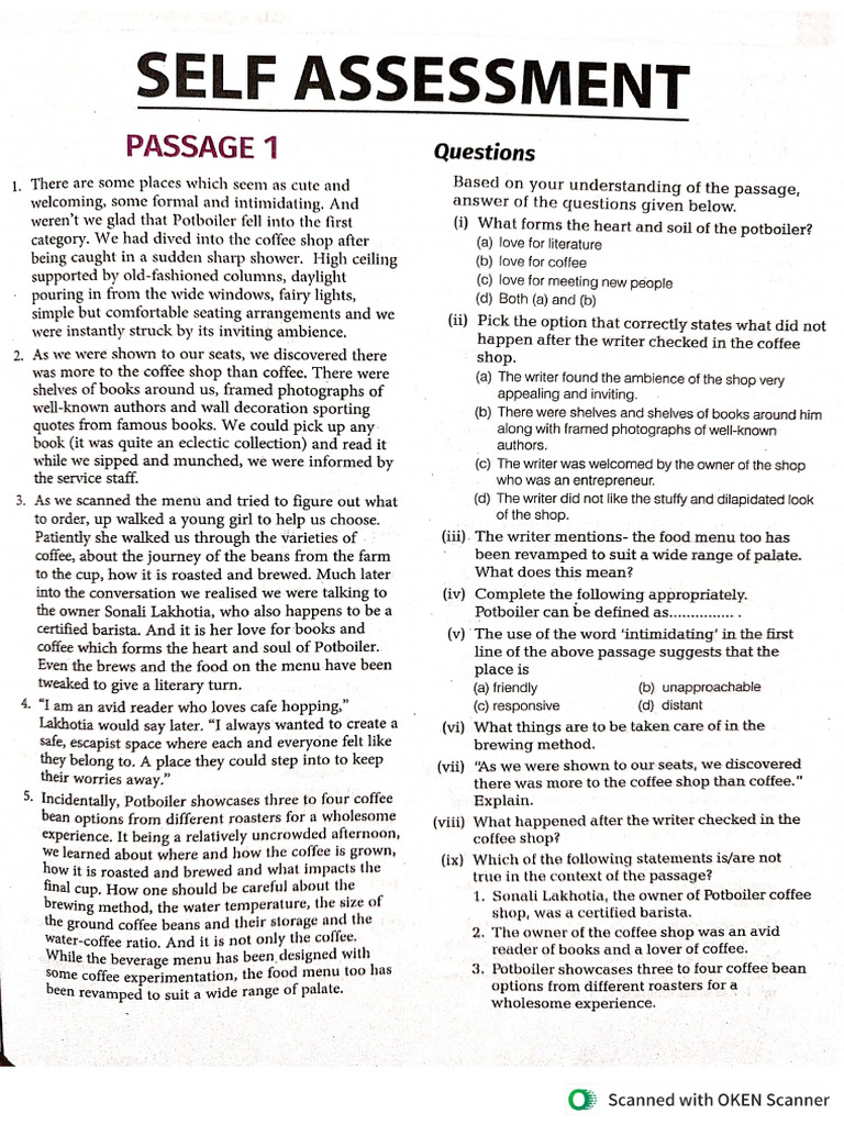 Reading Comprehension Practice Questions | PDF