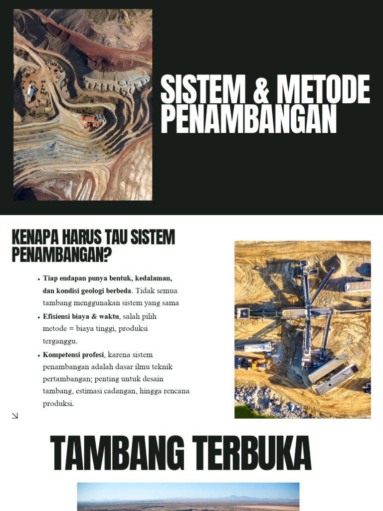 Metode Penambangan Terbuka | PDF