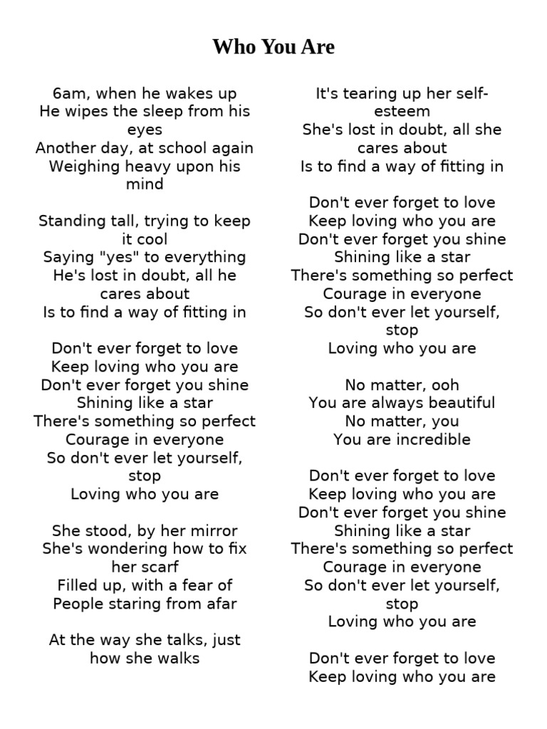 Who You Are | PDF