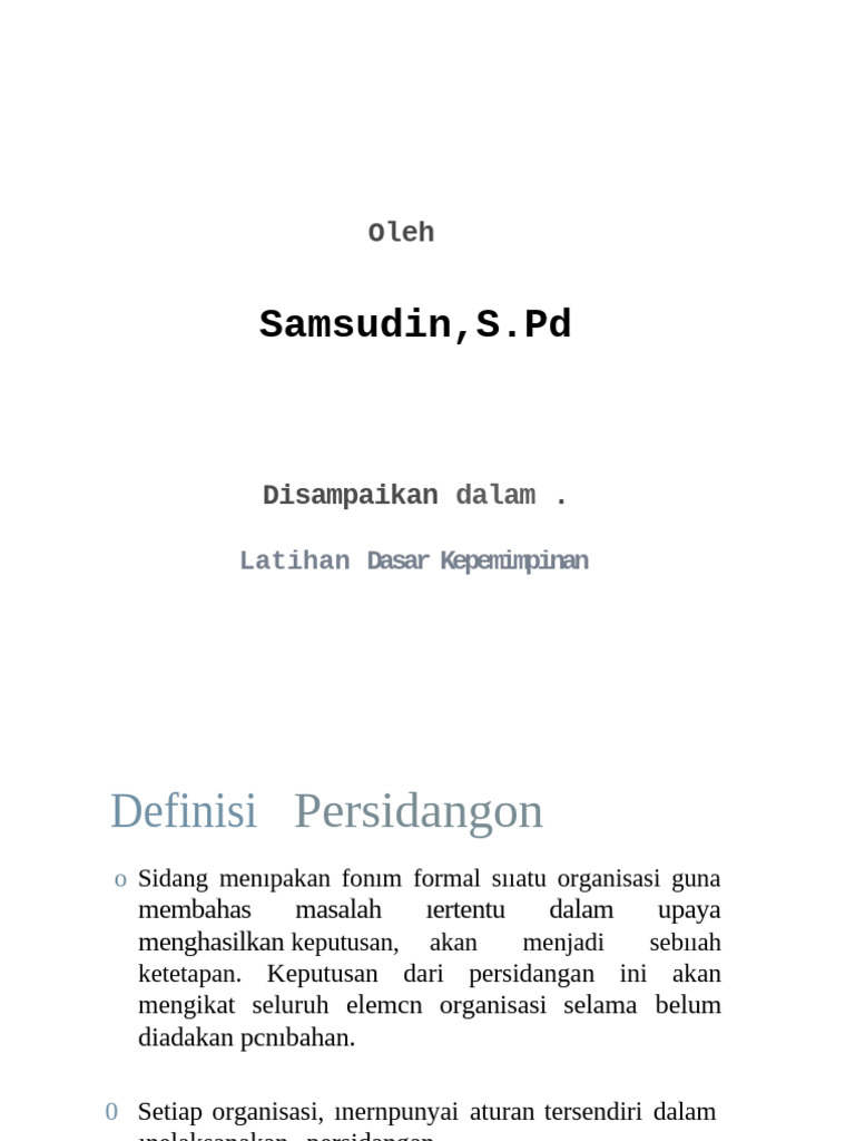 Panduan Persidangan dan Tata Tertib | PDF
