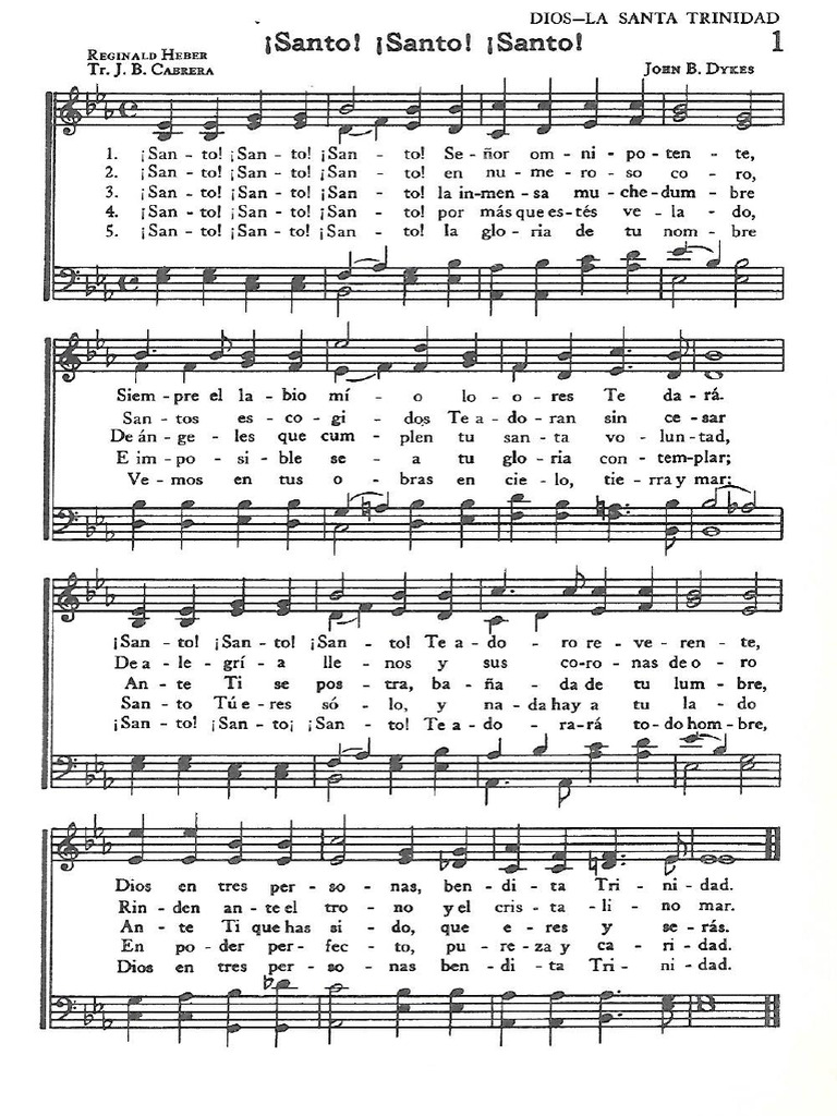 Himno 1 Santo, Santo, Santo | PDF