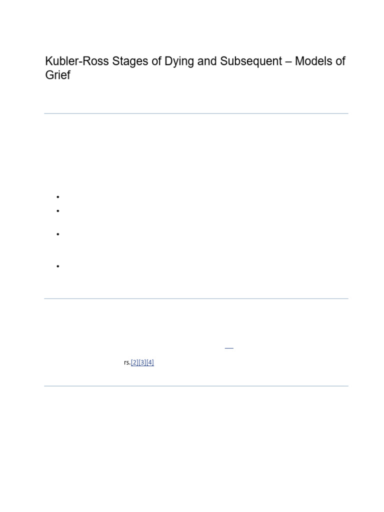 Kubler-Ross Stages of Dying Explained | PDF | Grief | Palliative Care
