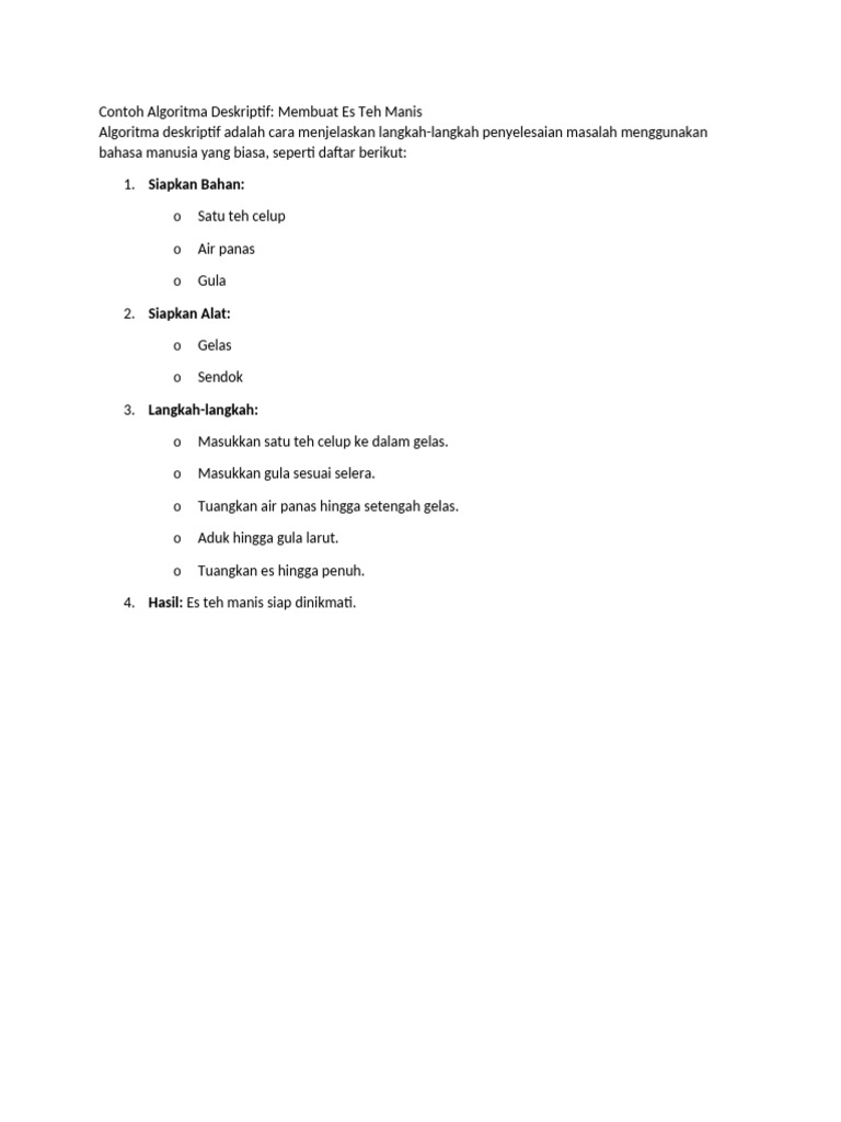 Contoh Algoritma Deskriptif | PDF