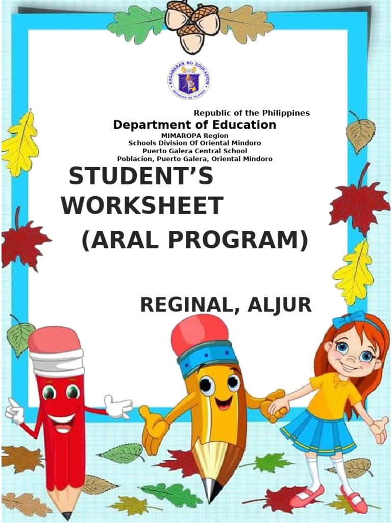 Aral Program Worksheet: Reginal, Aljur | PDF