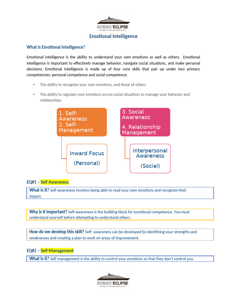 Understanding Emotional Intelligence Skills | PDF | Emotions | Self ...