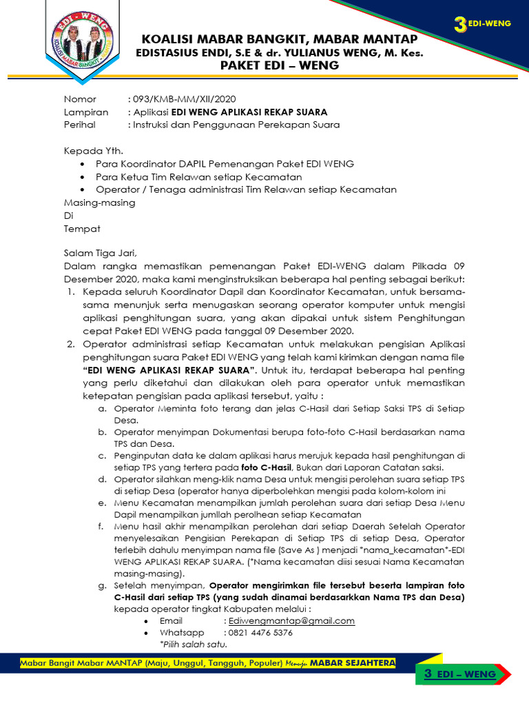 Instruksi Dan Pedoman Pengisian Aplikasi | PDF