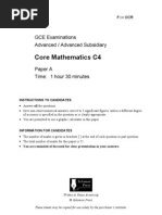 Edexcel C4 Mathematics Paper A | PDF | Trigonometric Functions | Equations