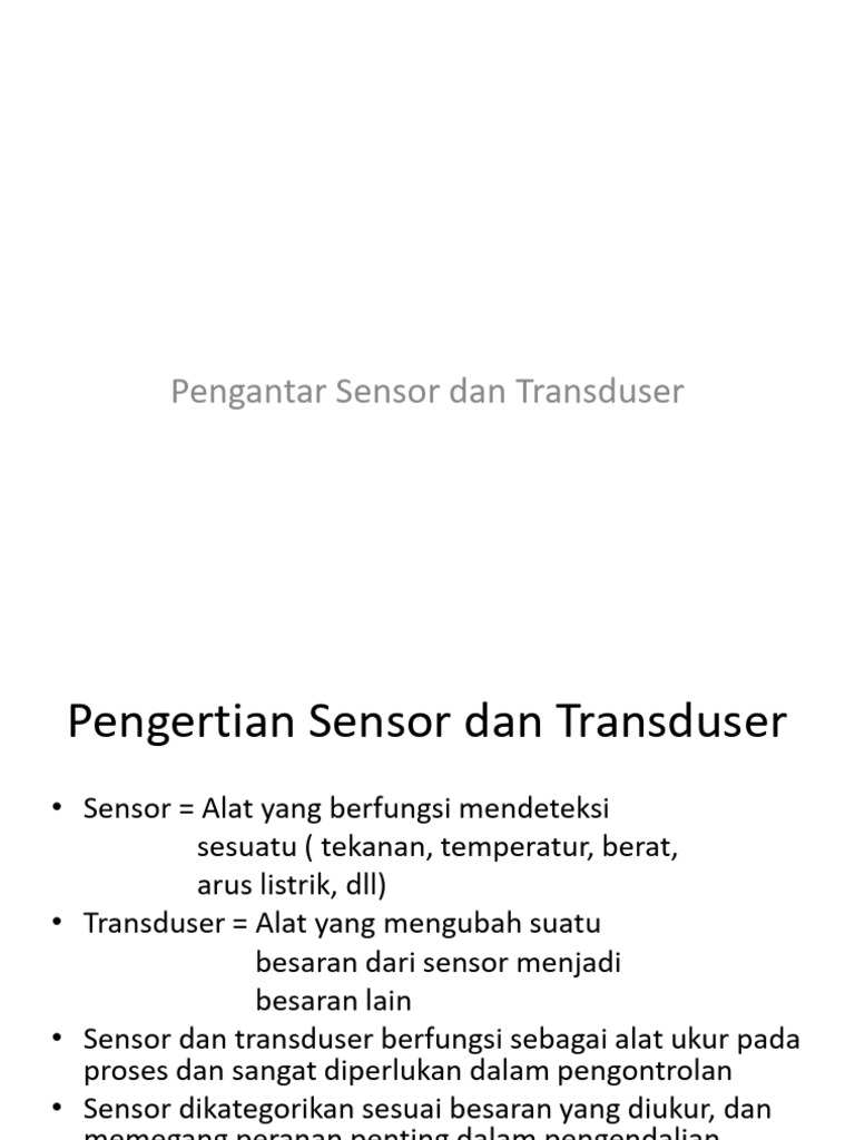 Sensor dan Transduser: Pengertian dan Fungsi | PDF