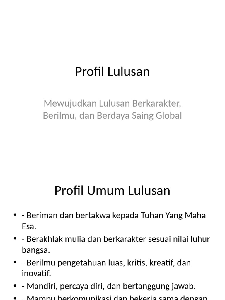 Profil Lulusan | PDF