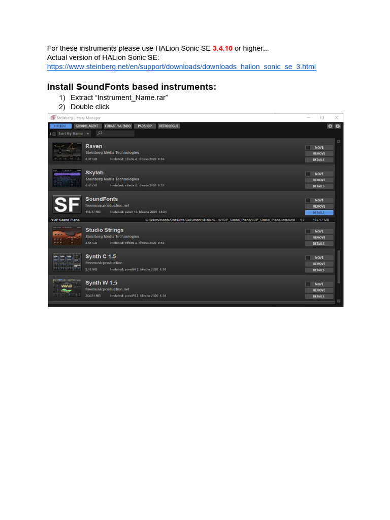 Installation SF Instruments | PDF