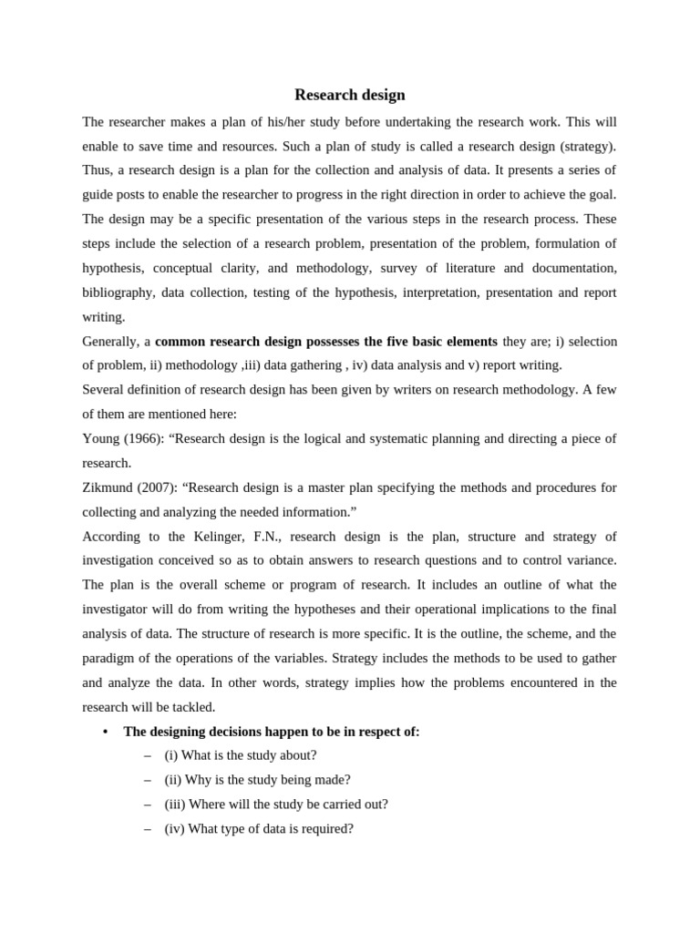 Essential Elements of Research Design | PDF | Methodology | Hypothesis