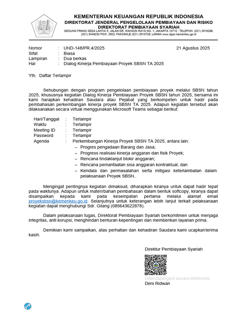 Dialog Kinerja Proyek SBSN 2025 | PDF
