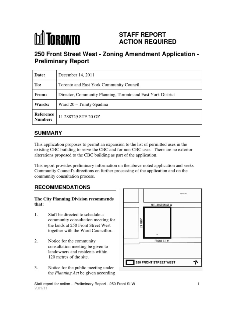 Staff Report Action Required 250 Front Street West - Zoning Amendment ...