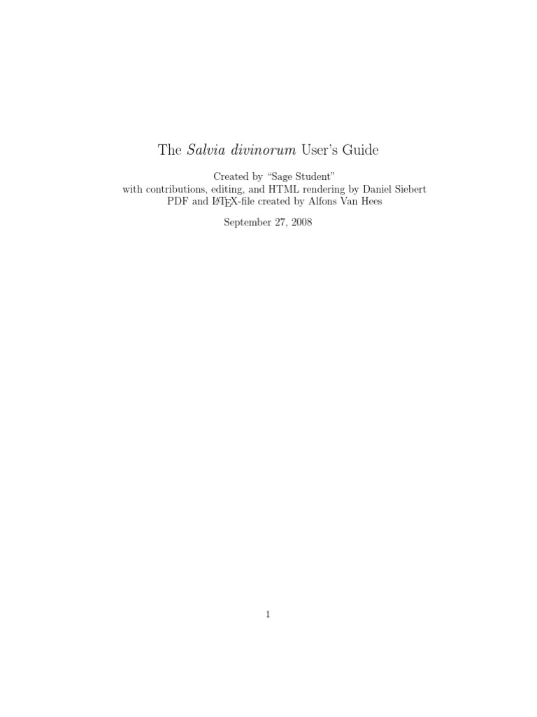 The Salvia Divinorum User's Guide | PDF | Tobacco Pipe | Psychoactive Drugs