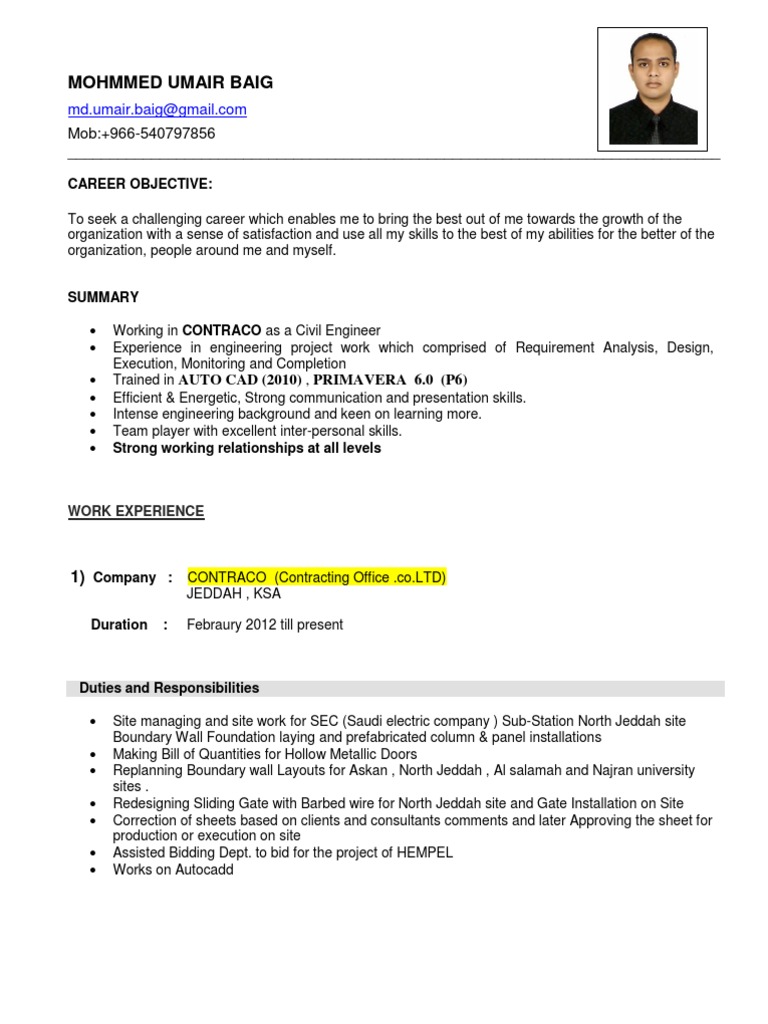 Umair CV | PDF | Engineering | Computing