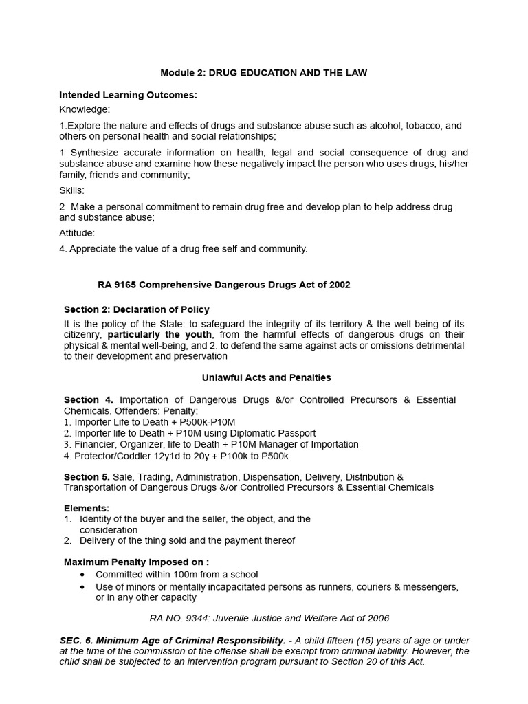 Drug Education and Legal Consequences | PDF | Drugs | Narcotic