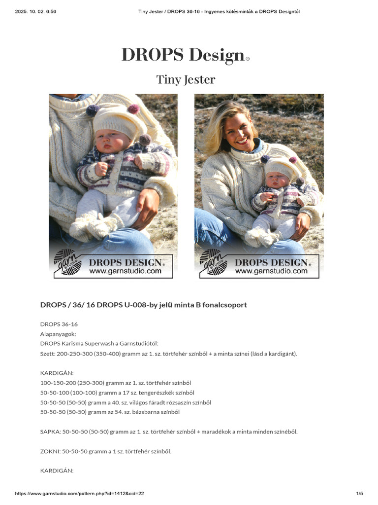 Tiny Jester - DROPS 36-16 - Ingyenes Kötésminták A DROPS Designtól | PDF