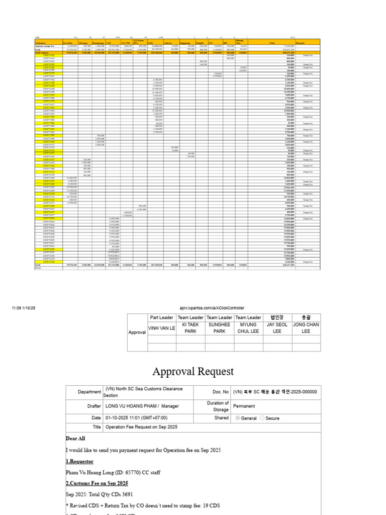 Draft Operation Fee Combined 09.2025 | PDF | Payments