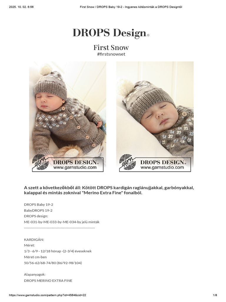 First Snow - DROPS Baby 19-2 - Ingyenes Kötésminták A DROPS Designtól | PDF