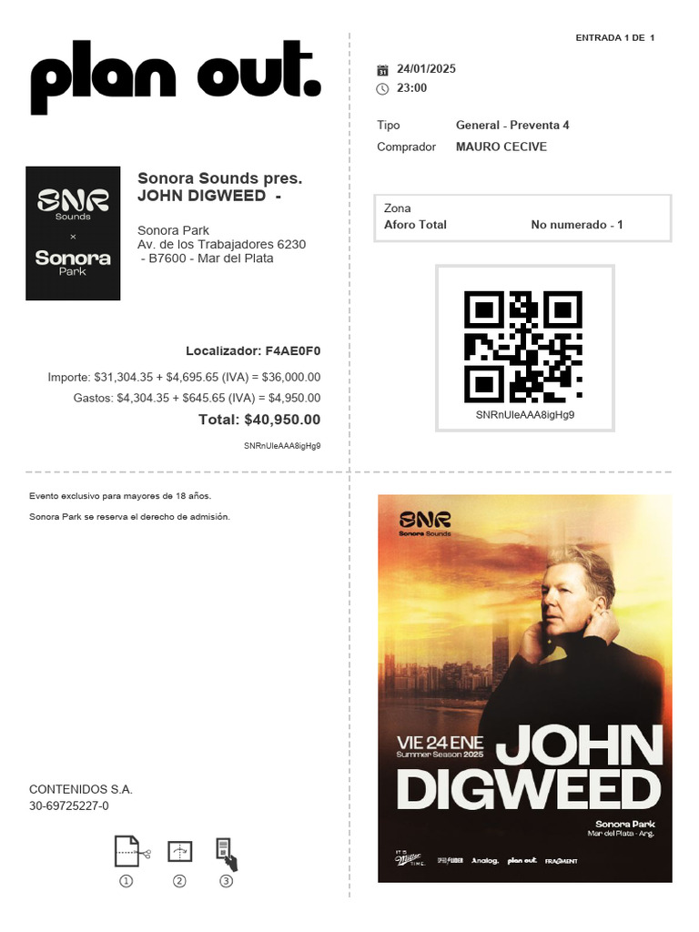 John Digweed Entrada 24 de Enero | PDF