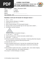 Soal Calistung Kelas 1 SD Karawang | PDF