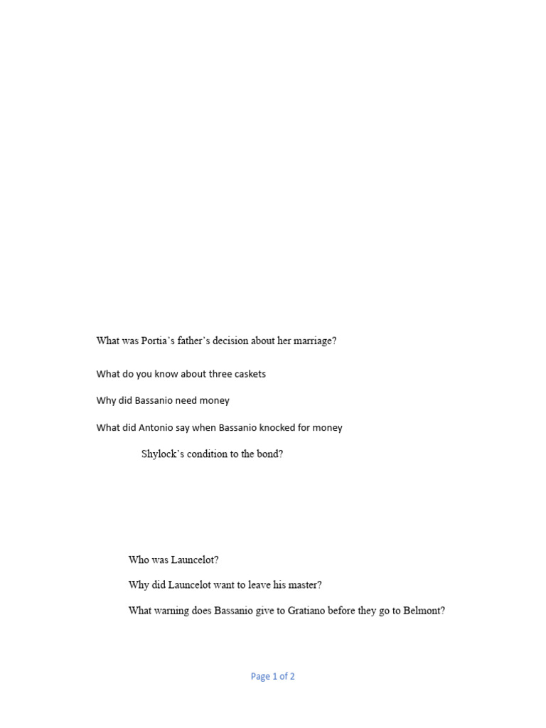 The Merchant of Venice Note-2 (2021) | PDF | The Merchant Of Venice ...