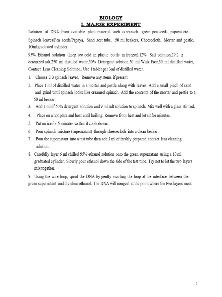 Biology Practical 1 | PDF