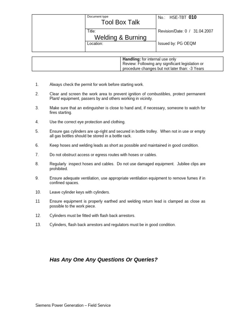 Welding Safety Guidelines for Workers | PDF