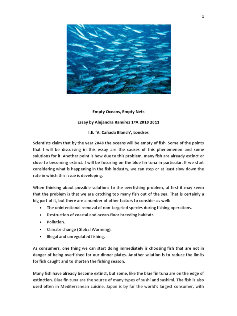 Empty Oceans Empty Nets by Alejandra R | PDF | Overfishing | Tuna