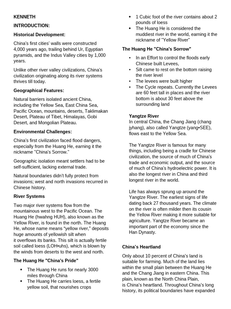River Dynasties in China Report Script | PDF | River | China