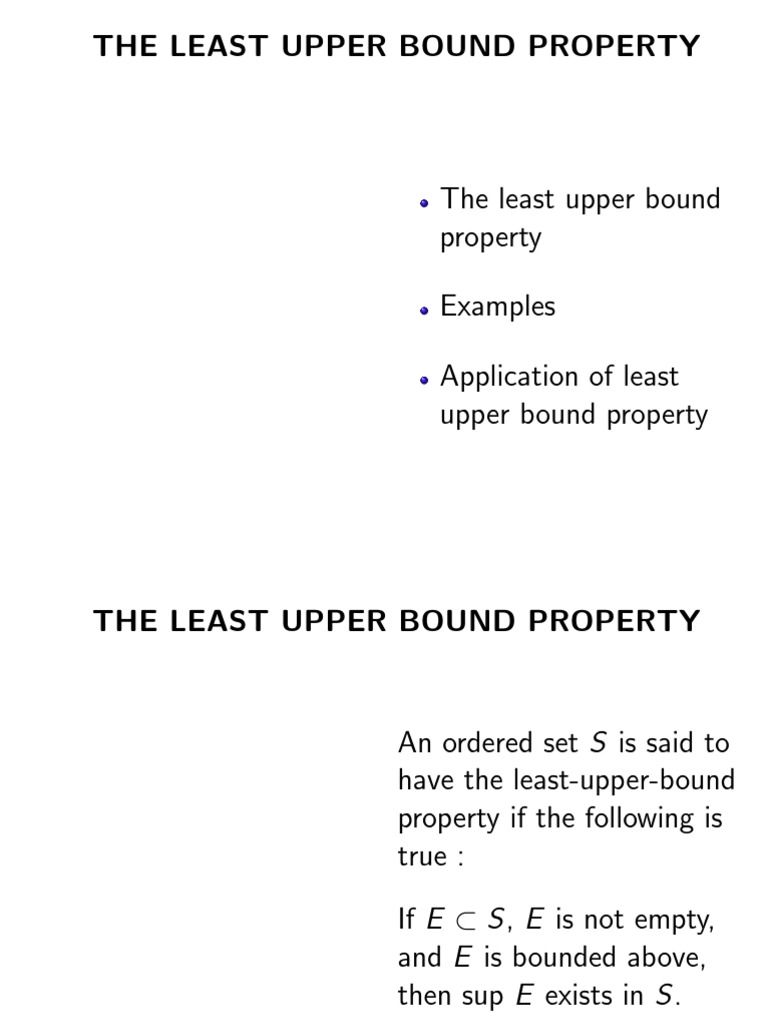 015 The Least Upper Bound Property | PDF