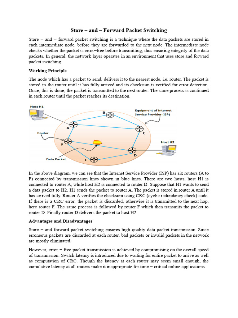 Store-and-Forward Packet Switching Explained | PDF | Transmission ...