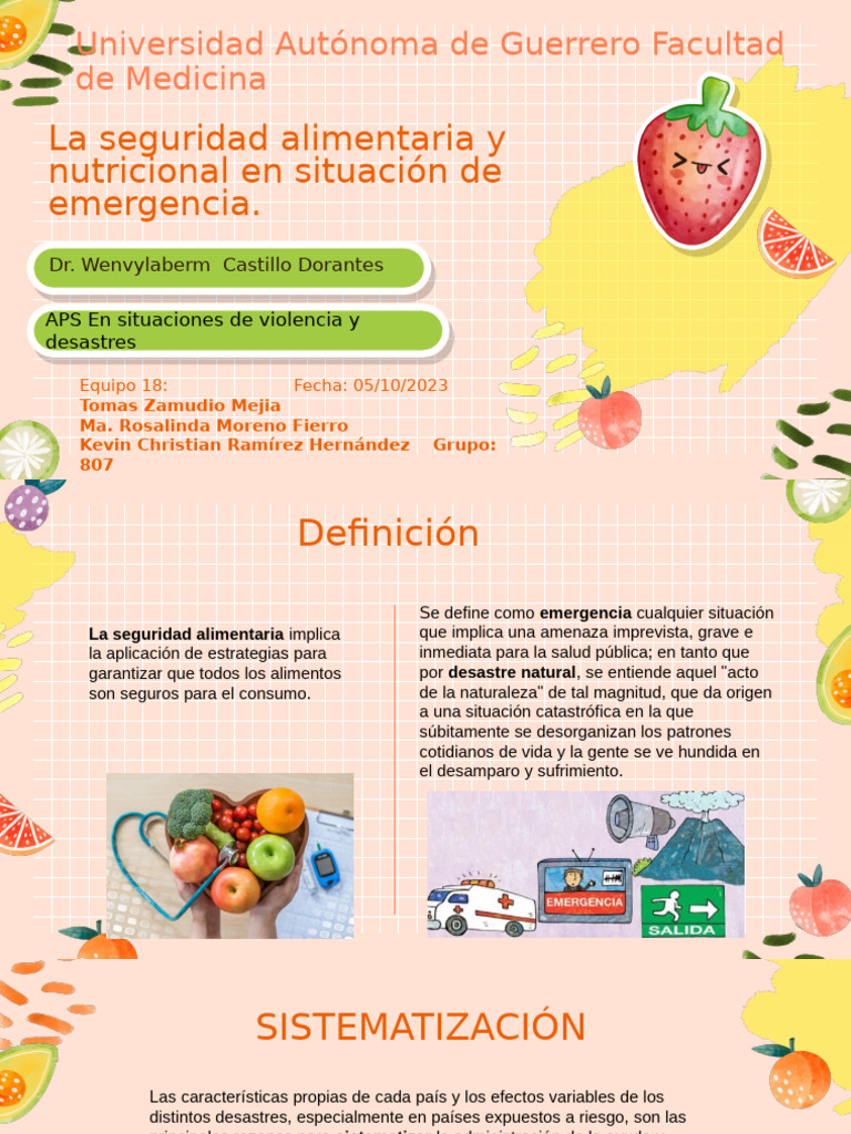 La Seguridad Alimentaria y Nutricional en Situacion de Emergencia | PDF ...