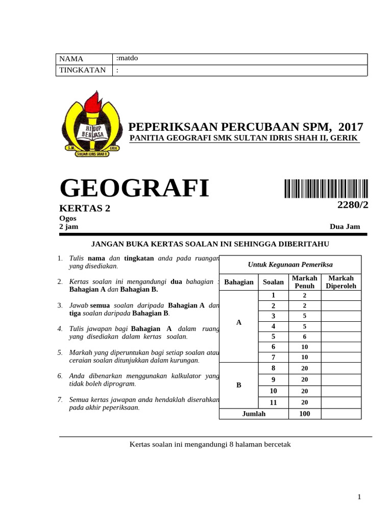Skema Kertas 2 | PDF