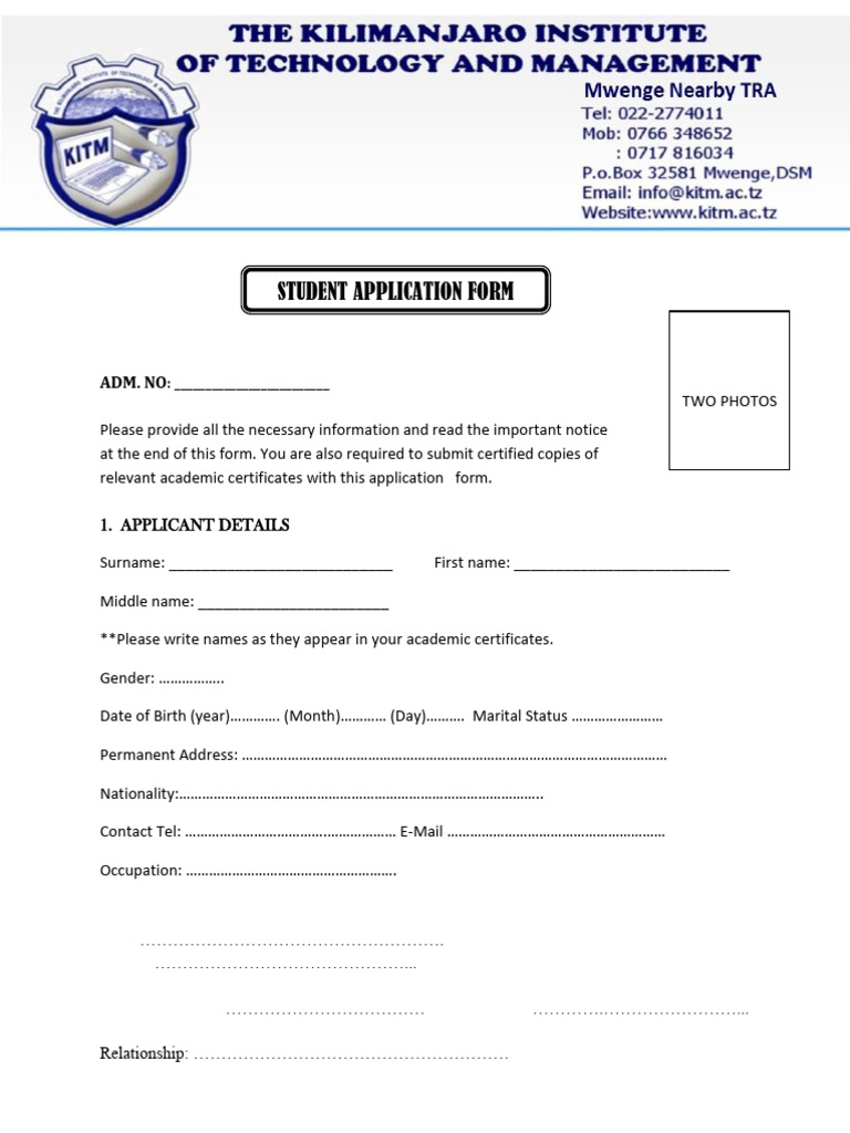Registration Form Kitm 2025 | PDF