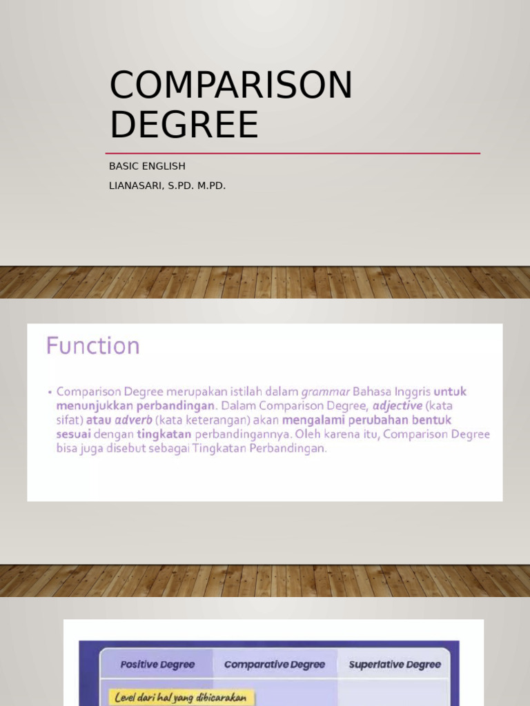Comparison Degree | PDF
