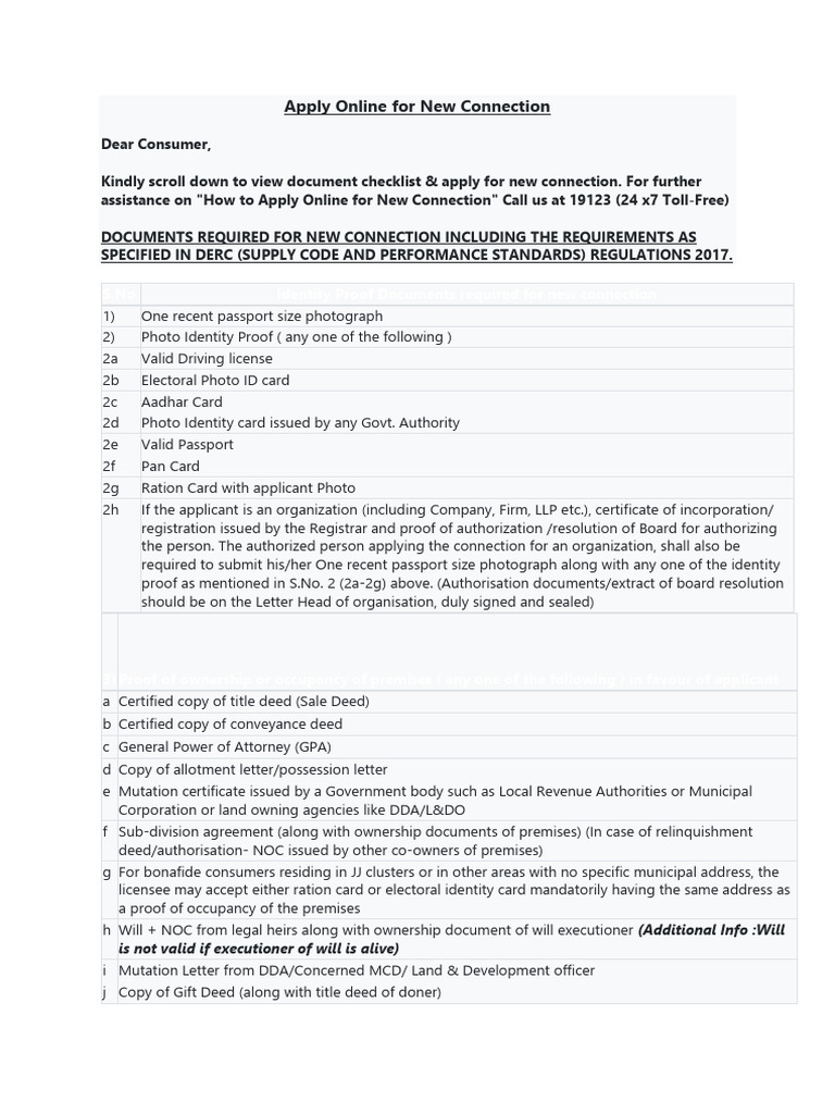 Apply Online For New Connection | PDF | Deed | Concurrent Estate