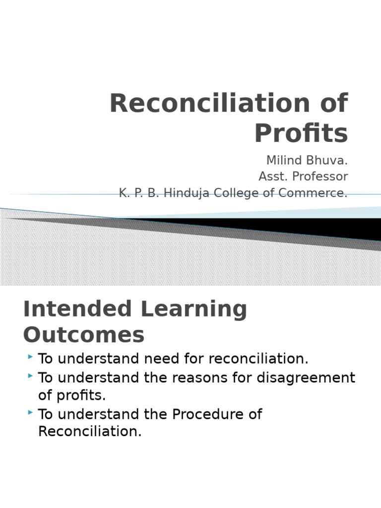 Ch6 - Reconciliation of Profits | PDF
