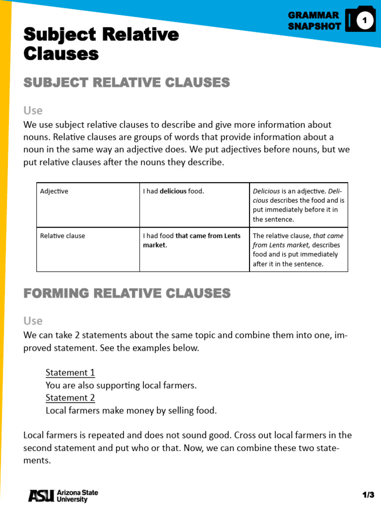 Unit 4 Health Grammar Snapshot 1 | PDF | Clause | Subject (Grammar)