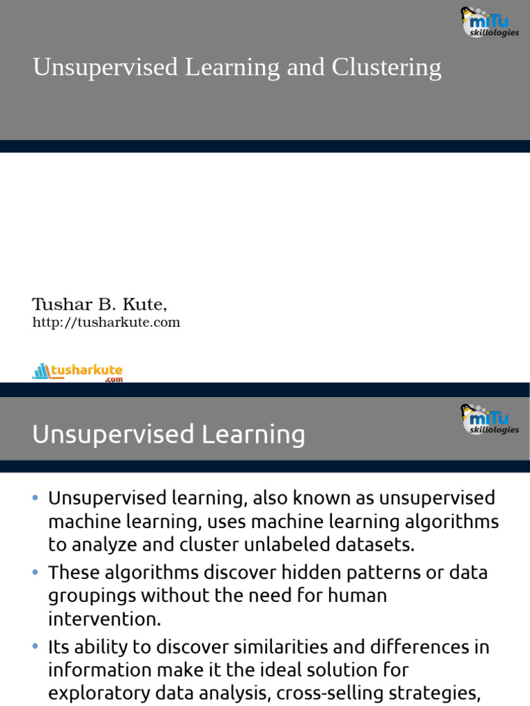Lecture 10 Unsupervised Learning and K Means Clustering | PDF | Cluster Analysis | Machine Learning